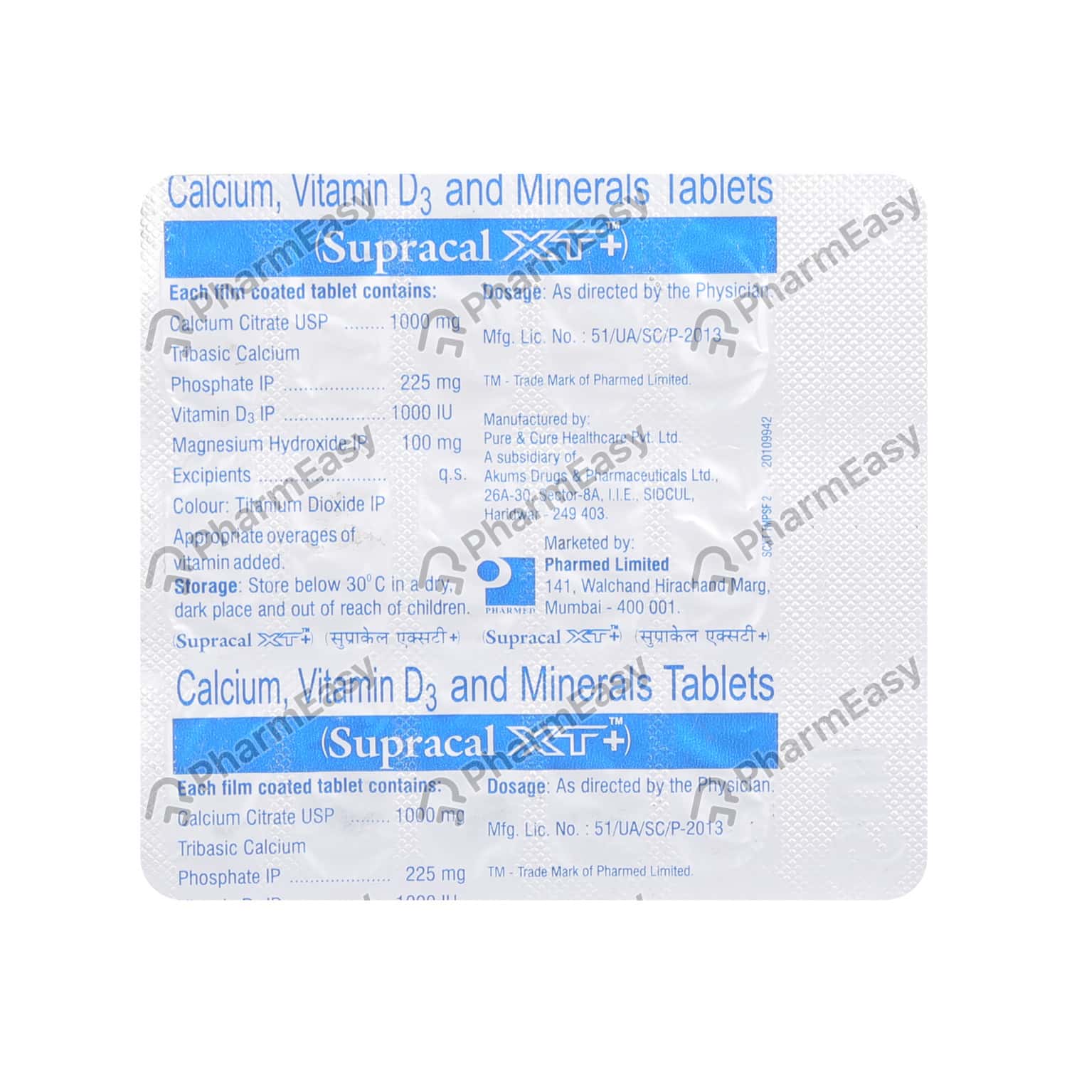 Buy Supracal Xt Plus Strip Of 15 Tablets Online at Flat 18% OFF ...