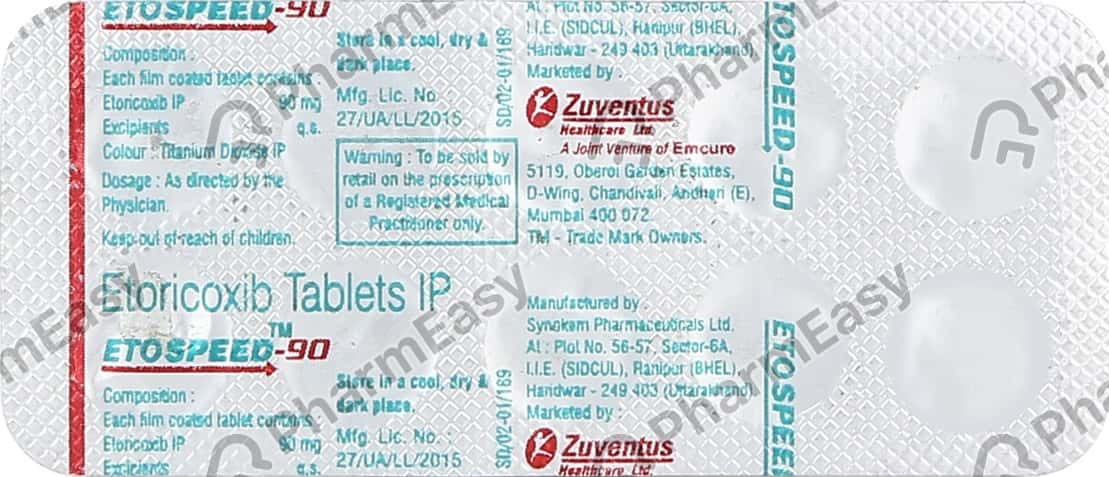 Etospeed 90 MG Tablet (10): Uses, Side Effects, Price & Dosage | PharmEasy