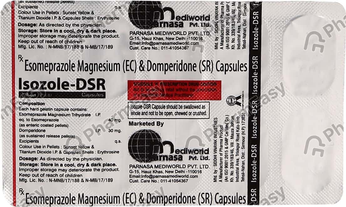Isozole Dsr Strip Of 10 Capsules: Uses, Side Effects, Price & Dosage ...