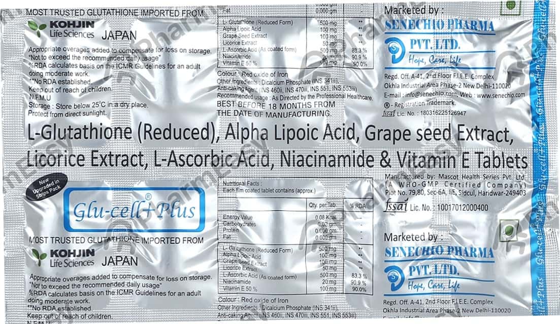 Buy Glucell Plus Strip Of 10 Tablets Online at Flat 15% OFF | PharmEasy