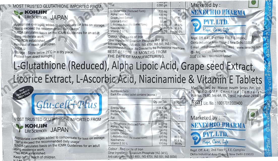 Buy Glucell Plus Strip Of 10 Tablets Online at Flat 15% OFF | PharmEasy
