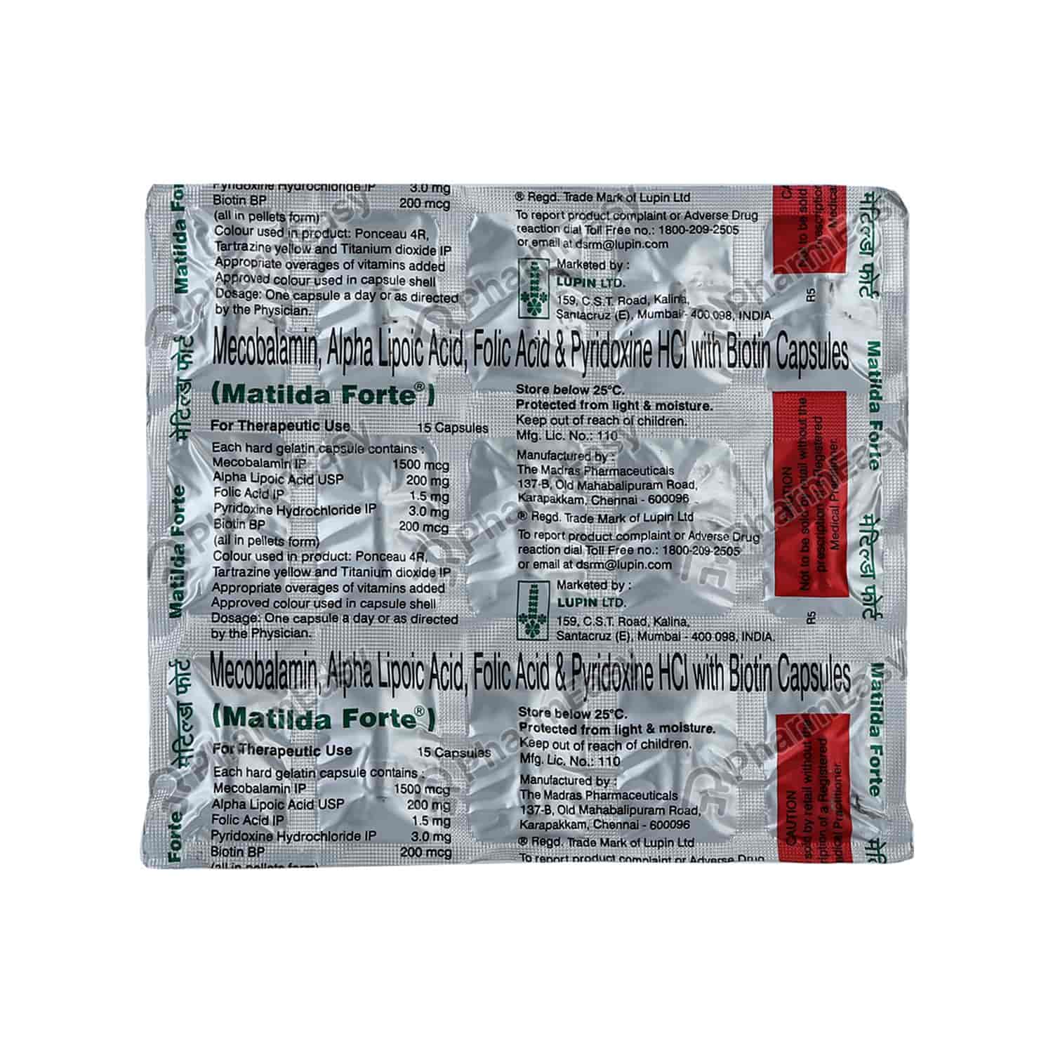 Buy Matilda Forte Cap 15'S Online at Flat 18% OFF* | PharmEasy