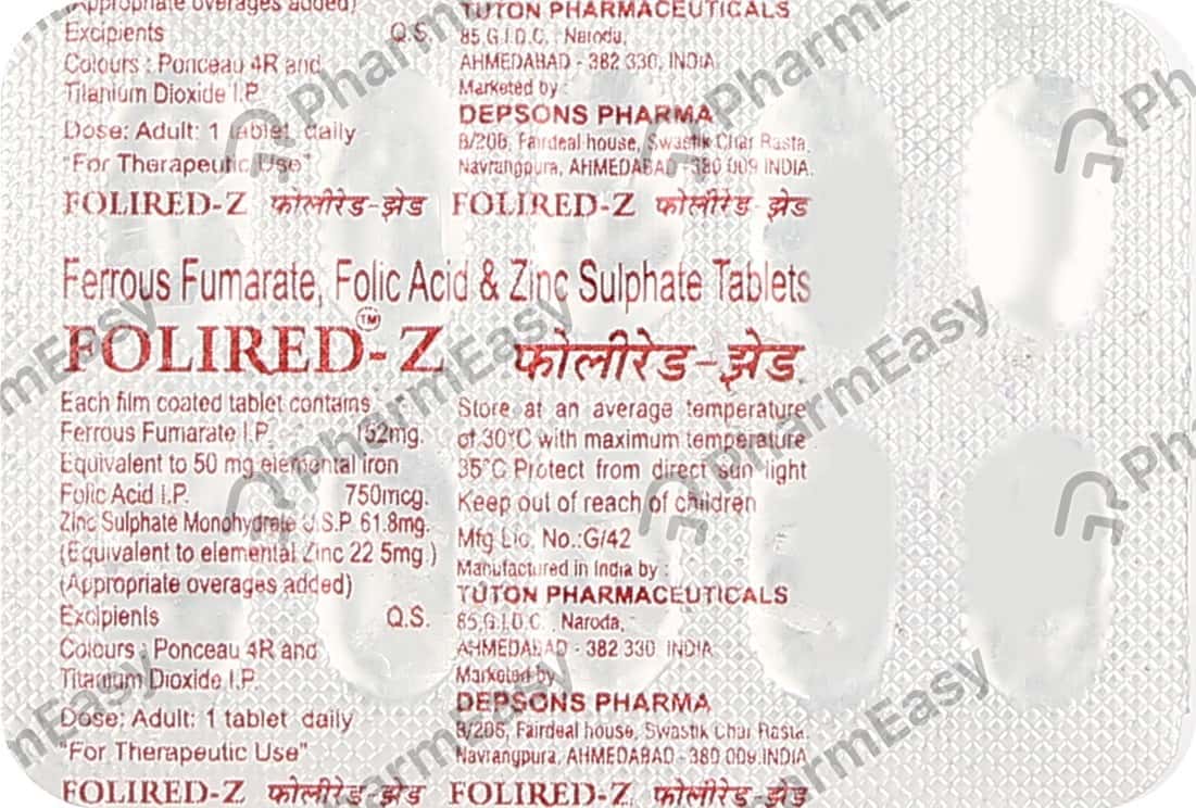 Folired Z Strip Of 10 Tablets: Uses, Side Effects, Price & Dosage ...