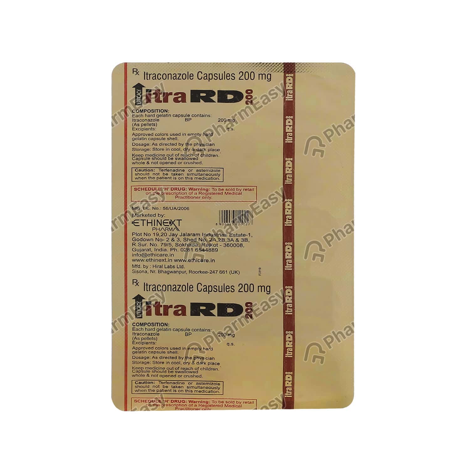 Itra Rd 200 MG Capsule (10): Uses, Side Effects, Price, Dosage ...