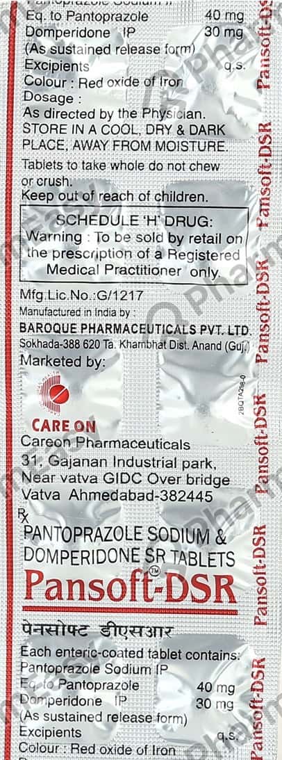 Pansoft Dsr Strip Of 10 Tablets: Uses, Side Effects, Price & Dosage ...