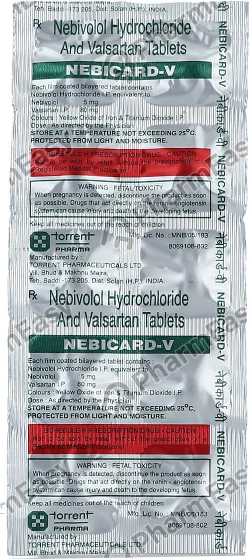 Buy Nebicard V Strip Of 10 Tablets Online at Flat 15% OFF | PharmEasy