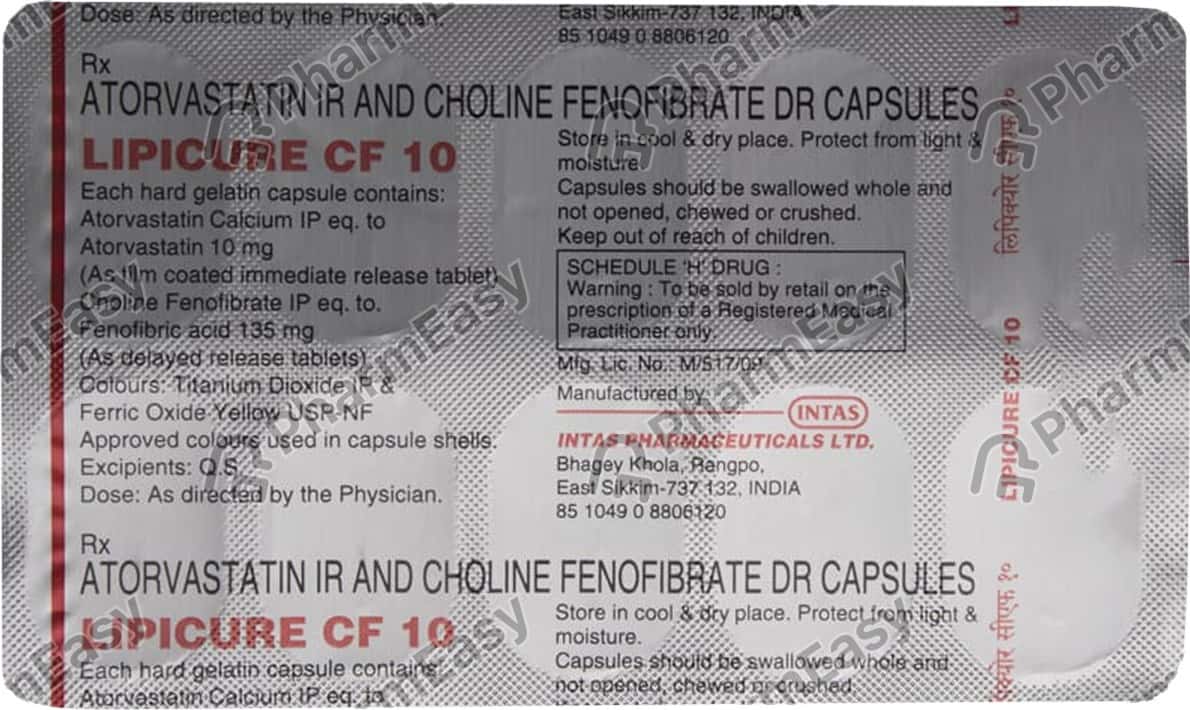 Lipicure Cf 10 Strip Of 10 Capsules: Uses, Side Effects, Price & Dosage ...