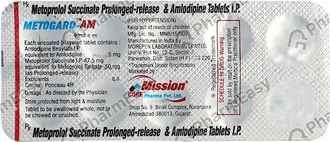 Metogard Am Strip Of 10 Tablets: Uses, Side Effects, Price & Dosage ...