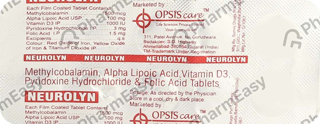 Buy Neurolyn Tablets 10'S Online at Flat 15% OFF | PharmEasy