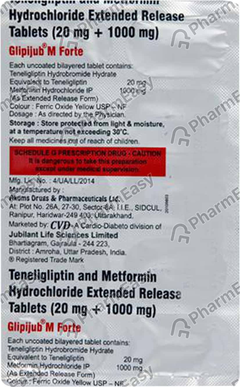 Glipijub M Forte Strip Of 10 Tablets: Uses, Side Effects, Price ...
