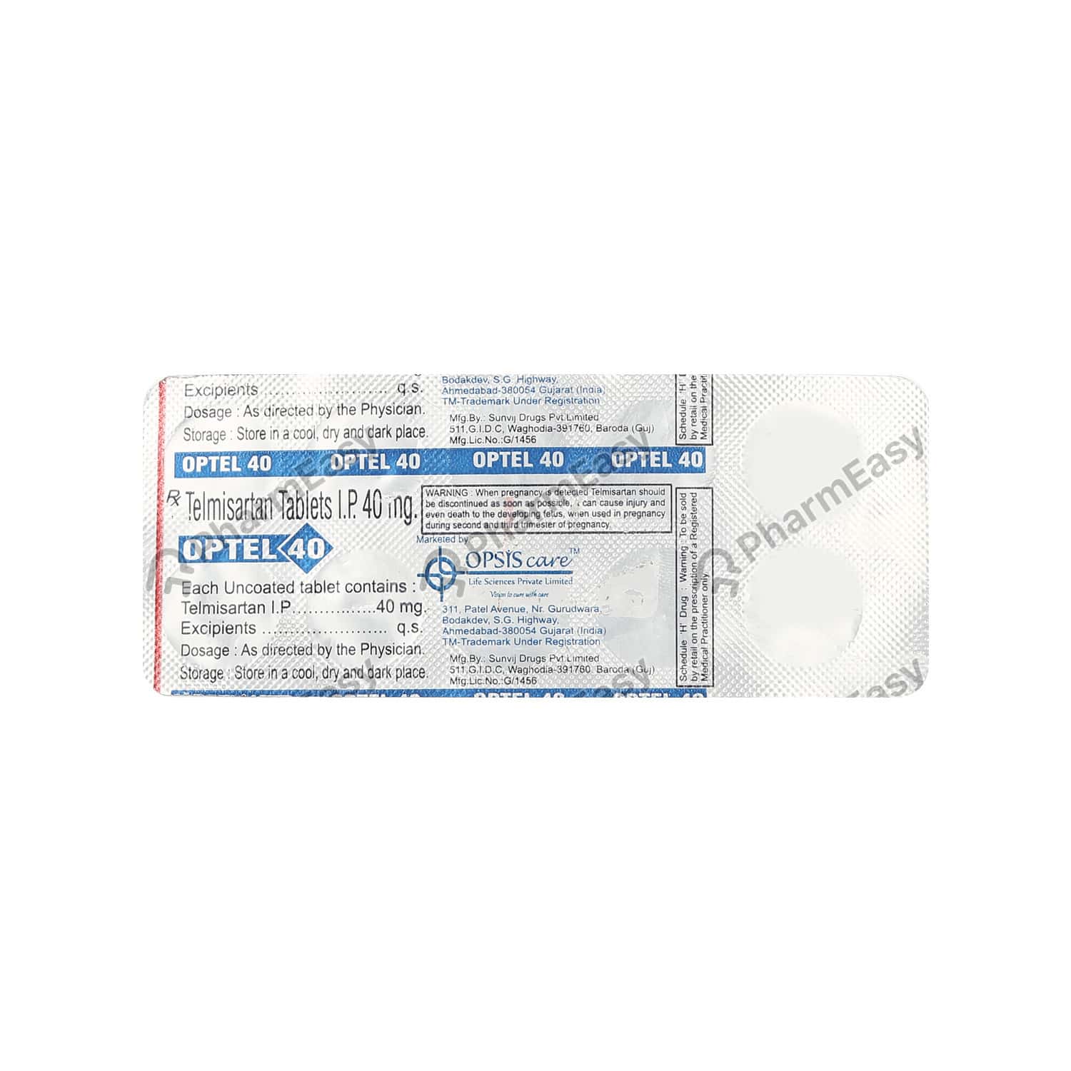 Optel 40 MG Tablet (10) - Uses, Side Effects, Dosage, Composition ...