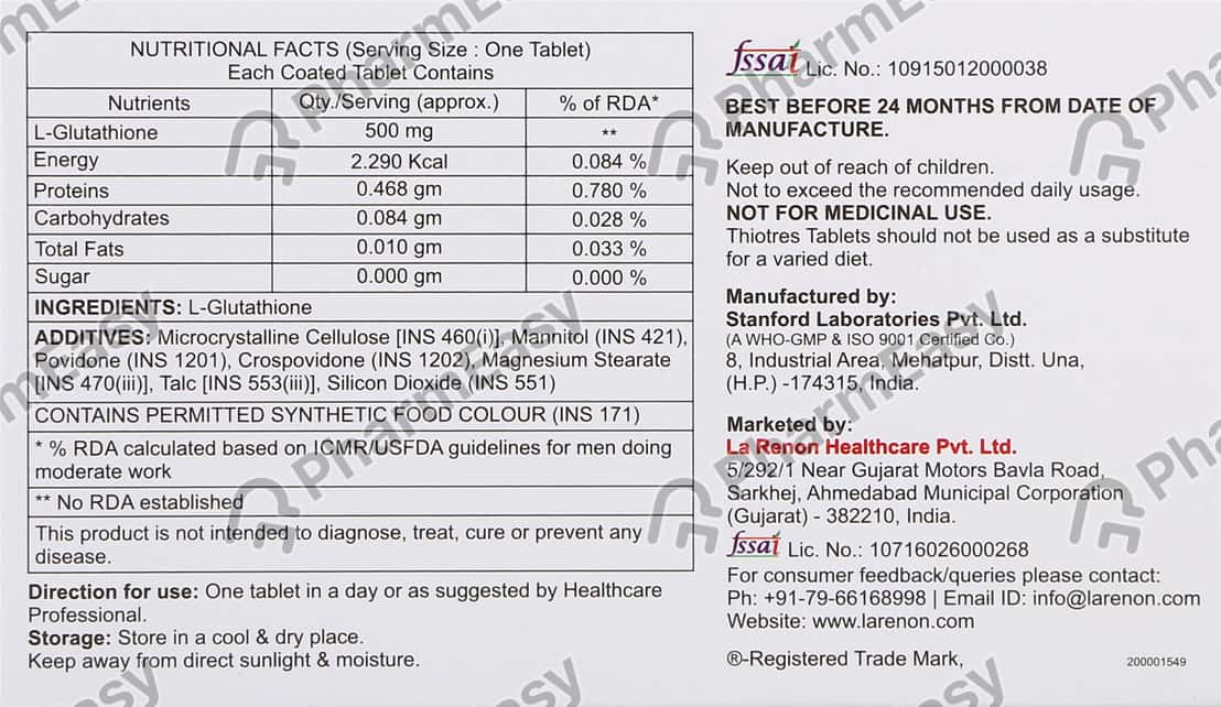 Buy Thiotres 500 MG Tablet (10) Online at Flat 15% OFF | PharmEasy