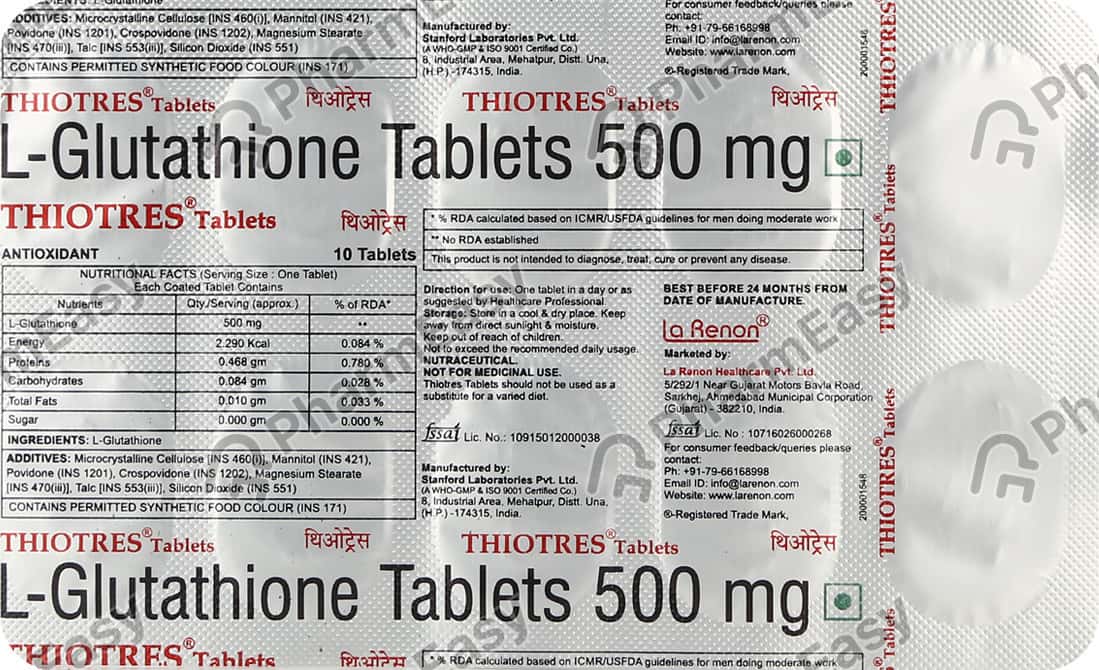 Buy Thiotres 500 MG Tablet (10) Online at Flat 15% OFF | PharmEasy