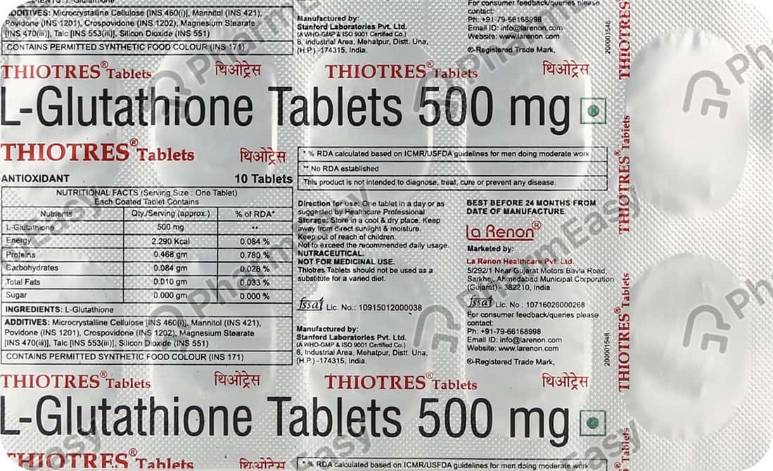 Buy Thiotres 500 MG Tablet (10) Online at Flat 15% OFF | PharmEasy
