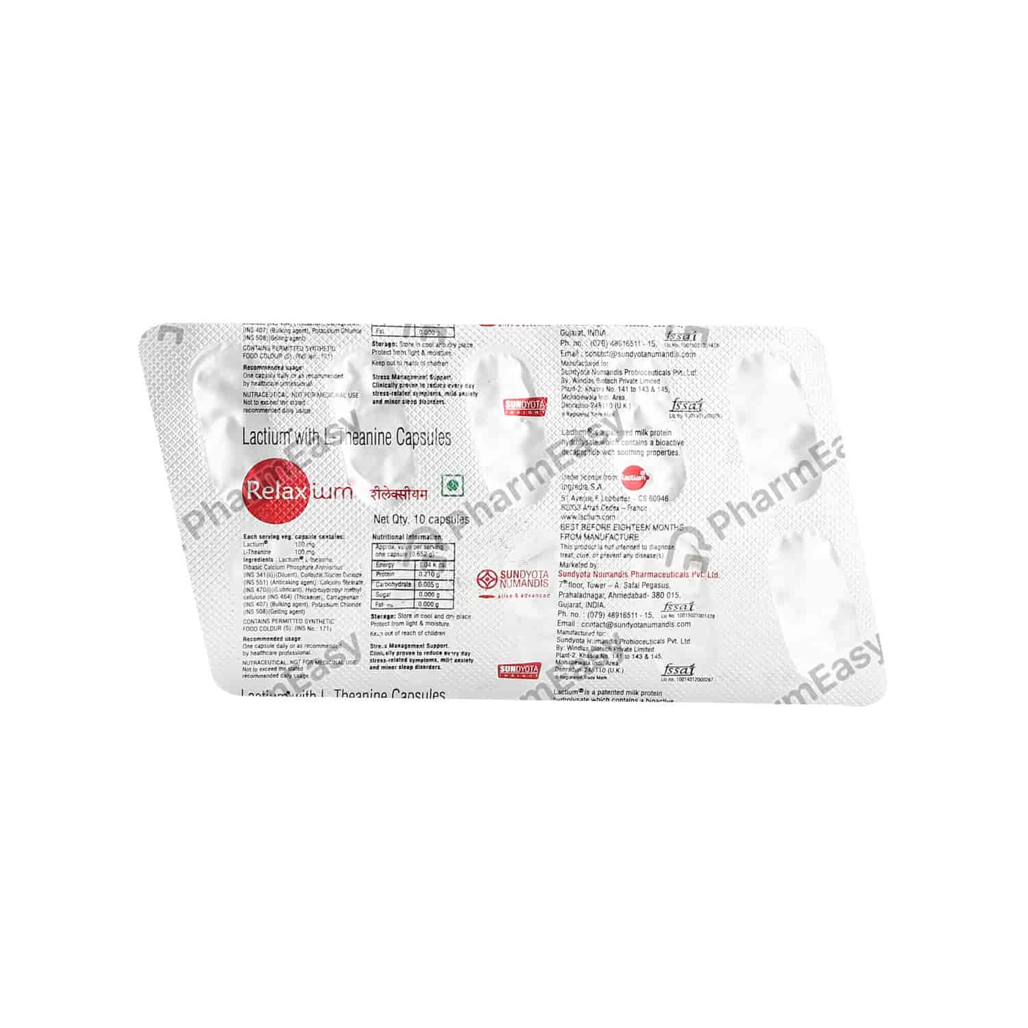 Buy Relaxium Strip Of 10 Capsules Online at Flat 18% OFF* | PharmEasy