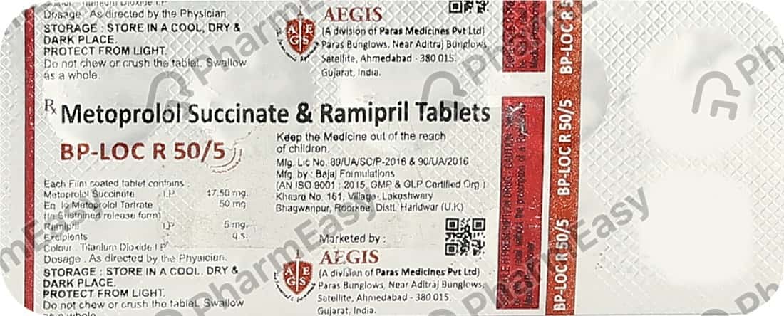 Bp Loc R 50/5 Mg Strip Of 10 Tablets: Uses, Side Effects, Price ...