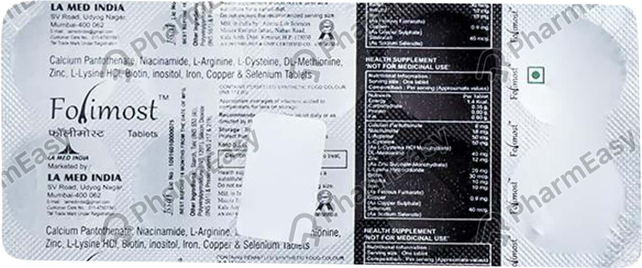 Buy FOLIMOST STRIP OF 10 TABLETS Online & Get Upto 60% OFF at PharmEasy