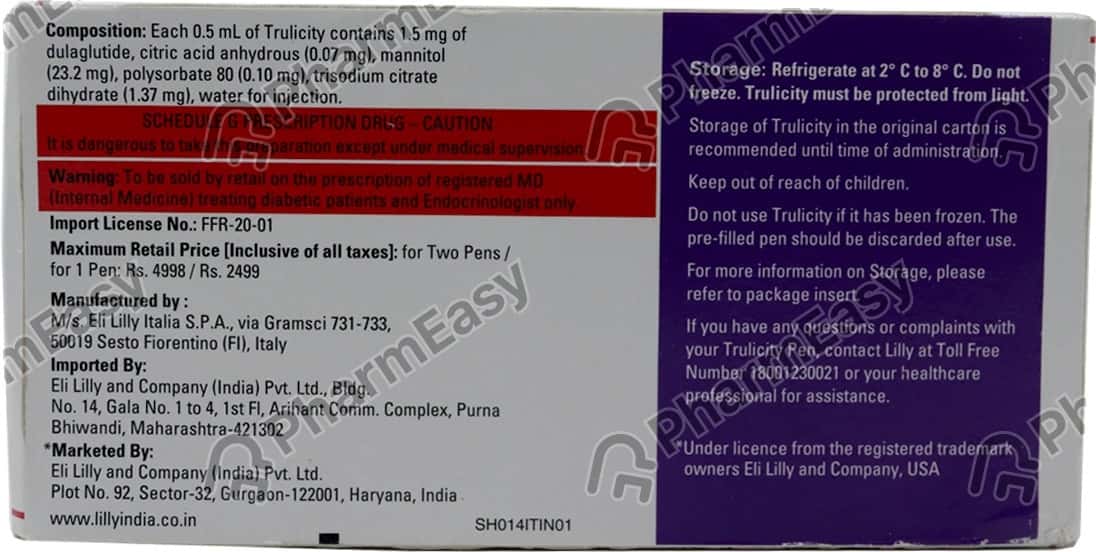 Trulicity 1.5 MG/0.5ML Solution For Injection (1): Uses, Side Effects ...