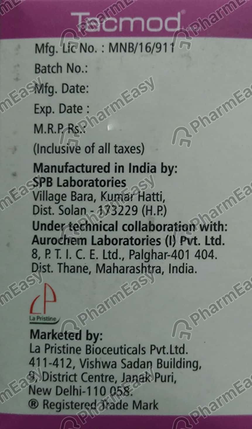 Tacmod 0.1 %W/V Lotion (30): Uses, Side Effects, Price & Dosage | PharmEasy