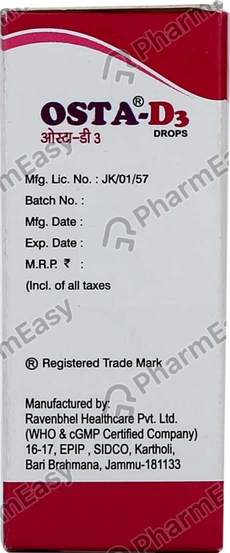 Osta D3 800 IU/ML Oral Drop (30): Uses, Side Effects, Price, Dosage ...