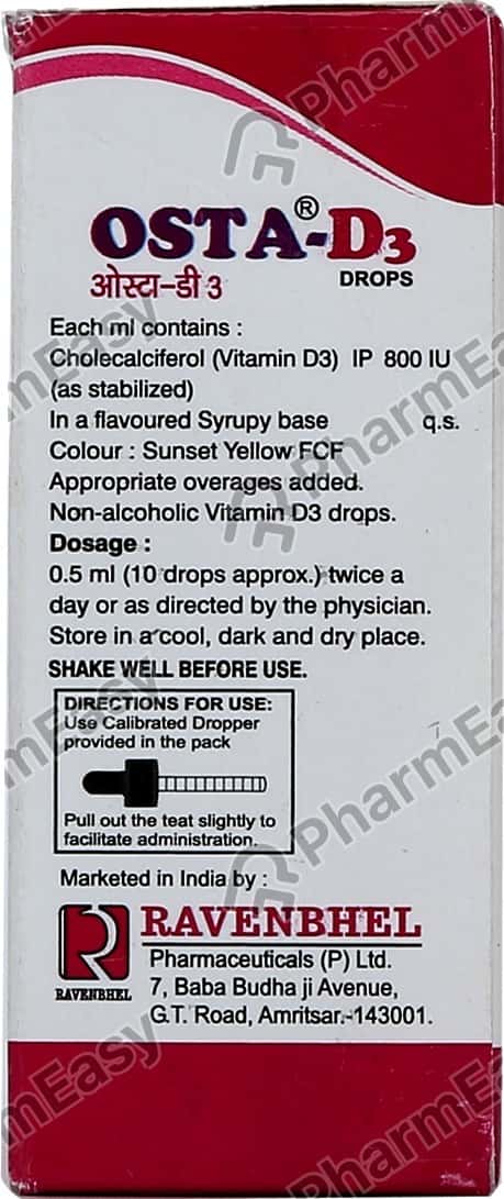 Osta D3 800 IU/ML Oral Drop (30): Uses, Side Effects, Price & Dosage ...