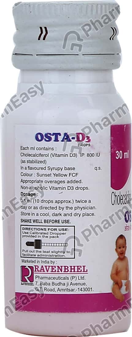 Osta D3 800 IU/ML Oral Drop (30): Uses, Side Effects, Price & Dosage ...
