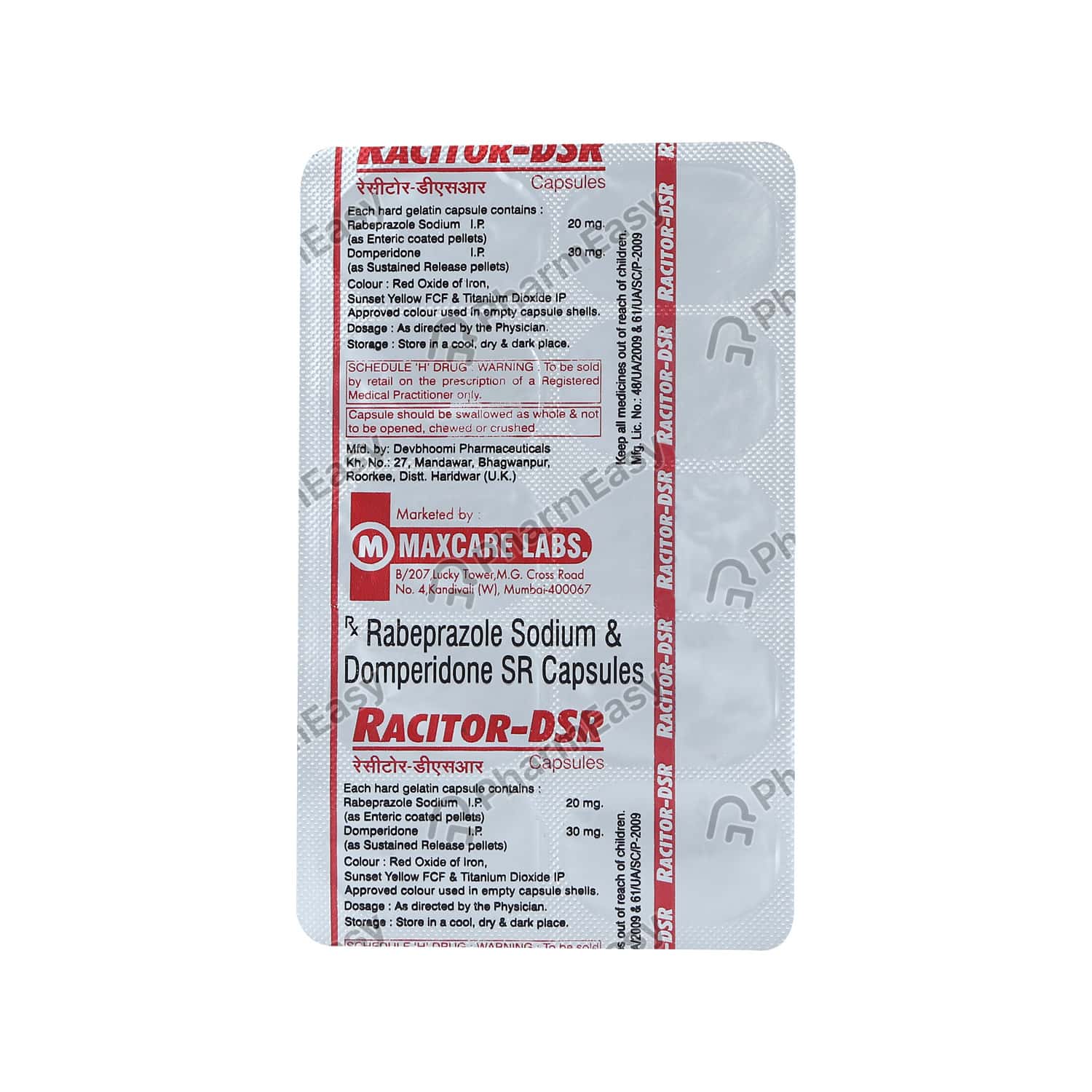 Racitor Dsr Strip Of 10 Capsules - Uses, Side Effects, Dosage ...