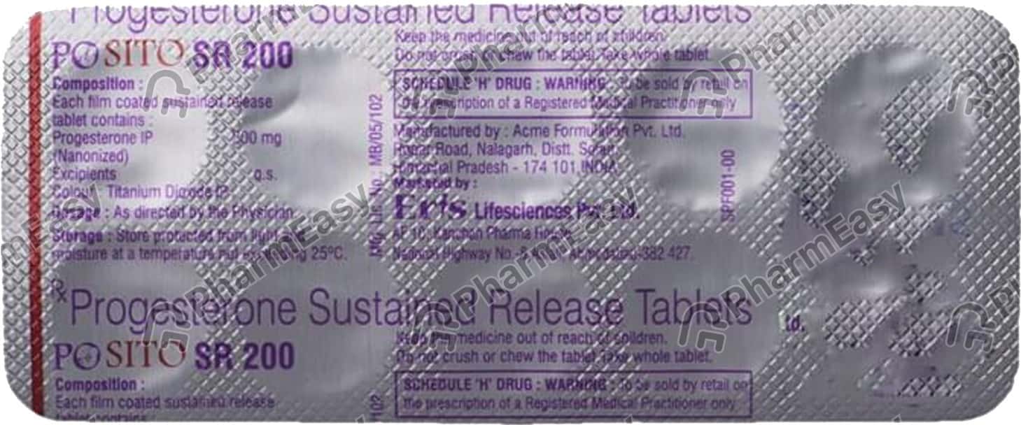 Posito Sr 200 MG Tablet (10): Uses, Side Effects, Price & Dosage ...