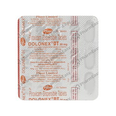 Dolonex Dt 20 MG Tablet (15) - Uses, Side Effects, Dosage, Composition ...