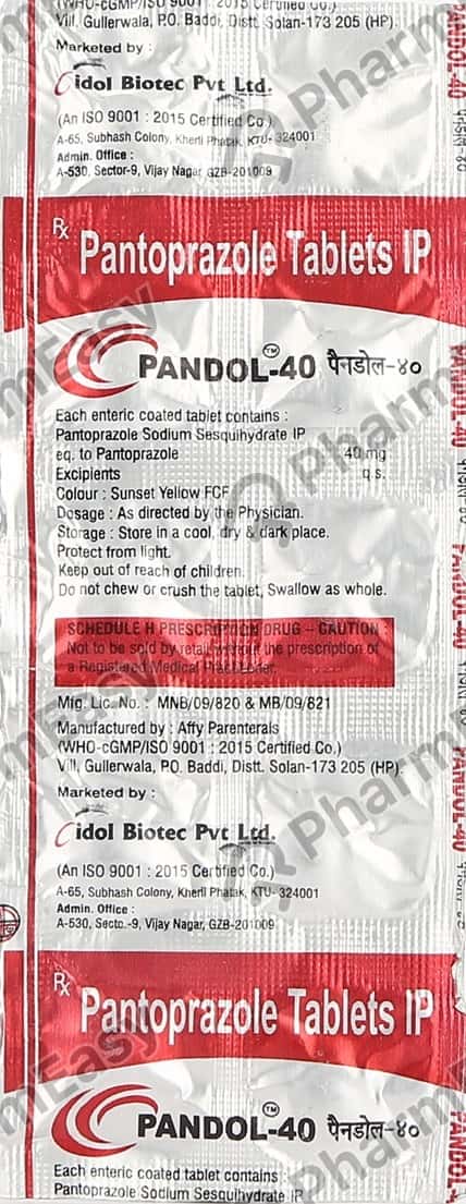 Pandol 40 MG Tablet (10): Uses, Side Effects, Price & Dosage | PharmEasy