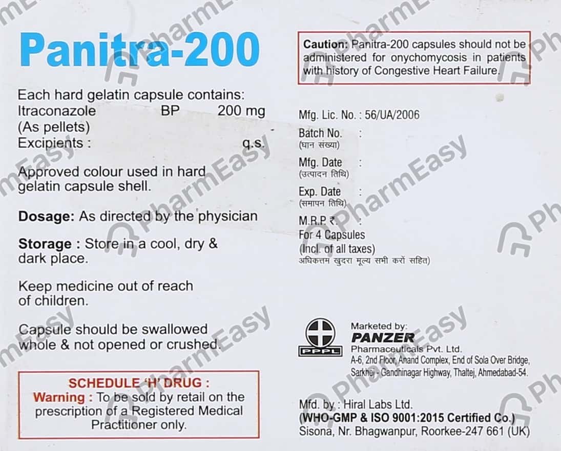 Panitra 200 MG Capsule (4): Uses, Side Effects, Price, Dosage ...