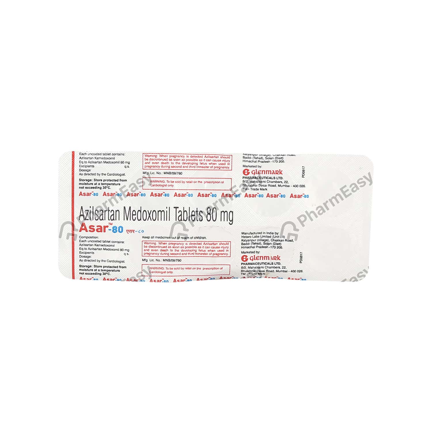 Asar 80 MG Tablet (10) - Uses, Side Effects, Dosage, Composition ...