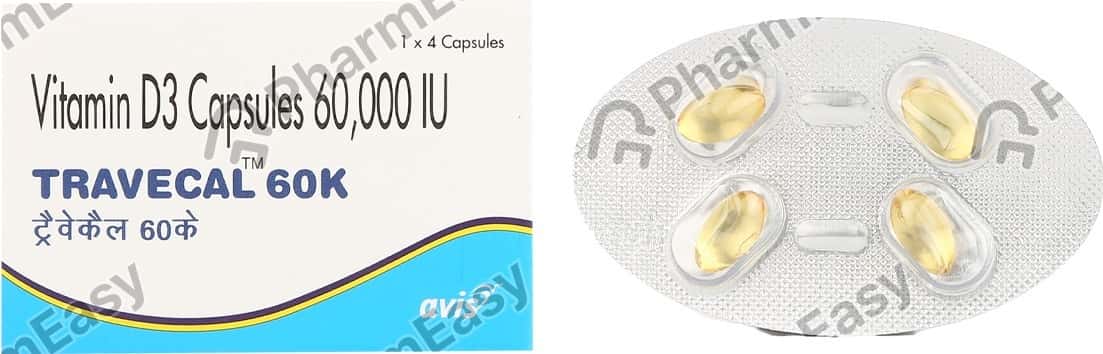 Travecal 60000 IU Capsule (4): Uses, Side Effects, Price & Dosage ...