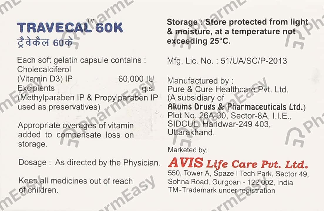 Travecal 60000 IU Capsule (4): Uses, Side Effects, Price & Dosage ...