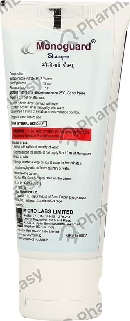 Monoguard 2 % Shampoo (60): Uses, Side Effects, Price, Dosage ...
