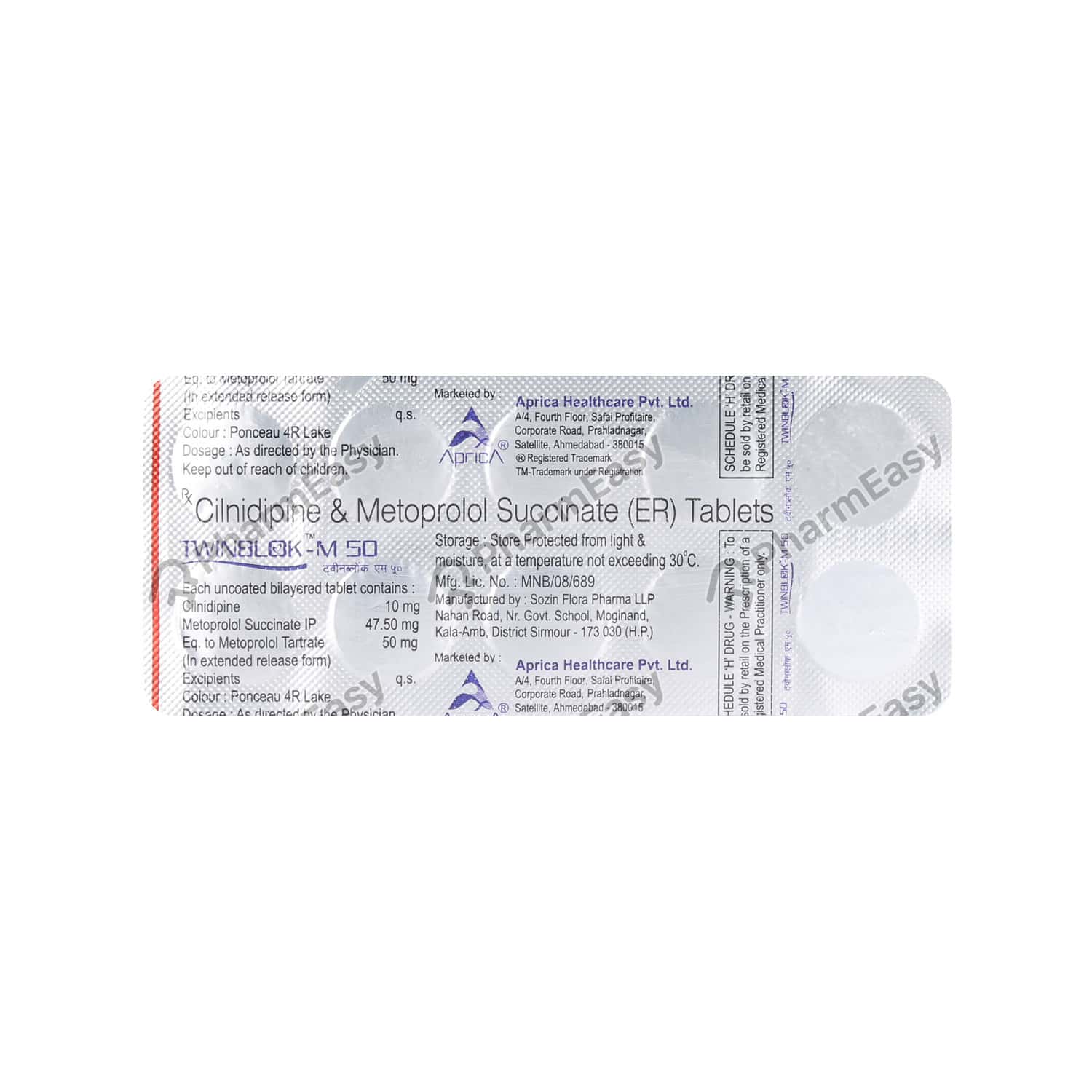 Buy Twinblok M 50 Strip Of 10 Tablets Online at Flat 18% OFF* | PharmEasy