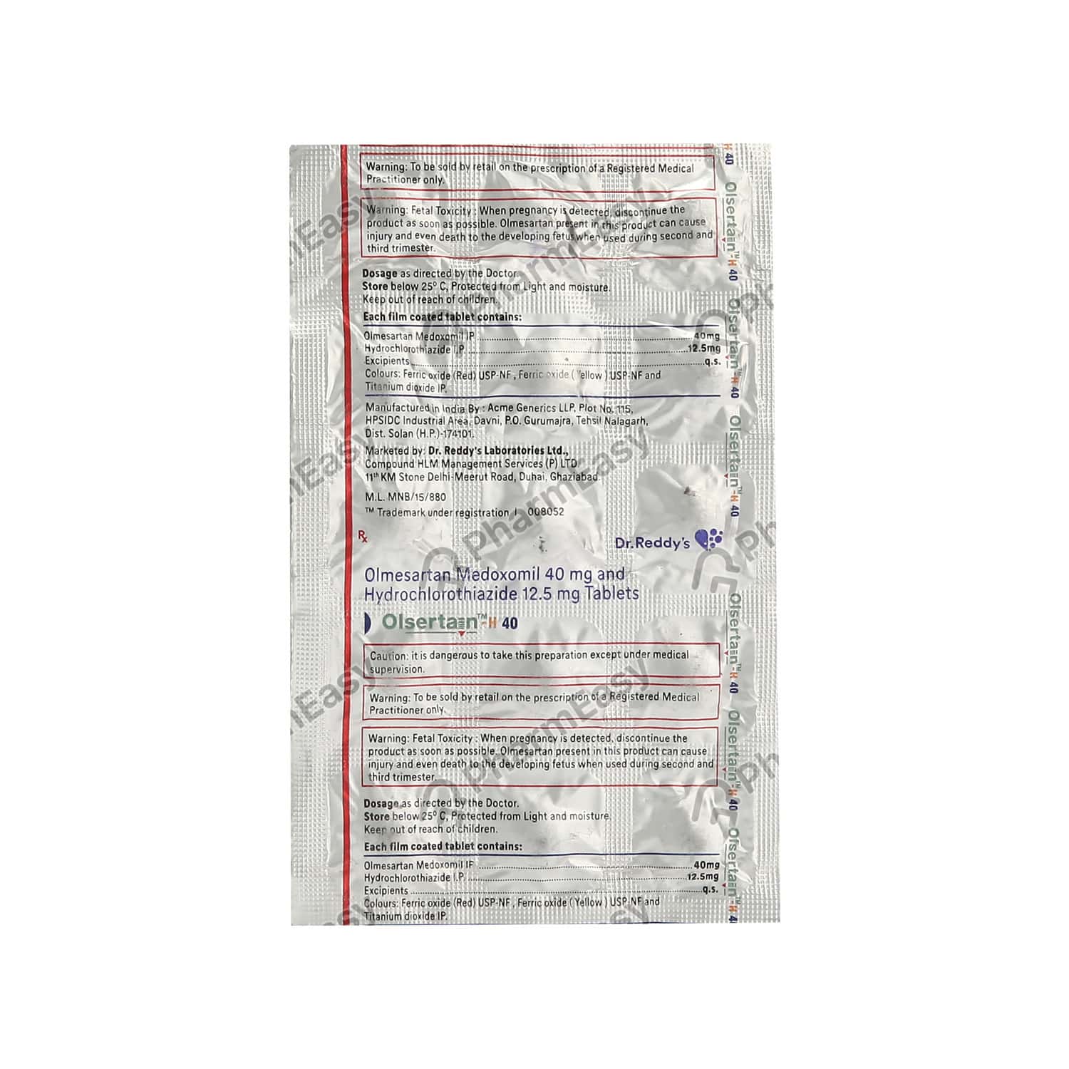 Buy Olsertain H 40mg Strip Of 15 Tablets Online at Flat 18% OFF ...