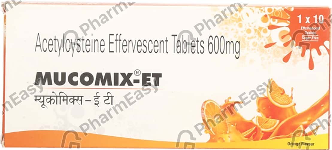 Mucomix Et 600 MG Effervescent Tablet (10): Uses, Side Effects, Price ...