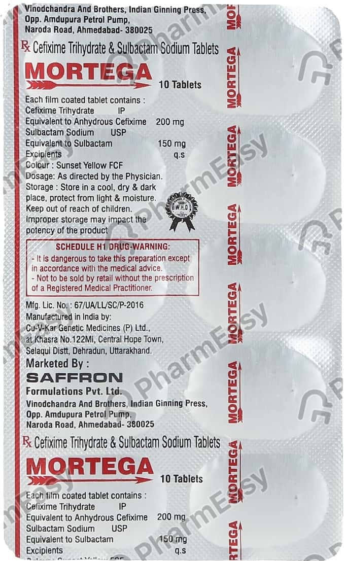 Mortega Strip Of 10 Tablets: Uses, Side Effects, Price & Dosage | PharmEasy