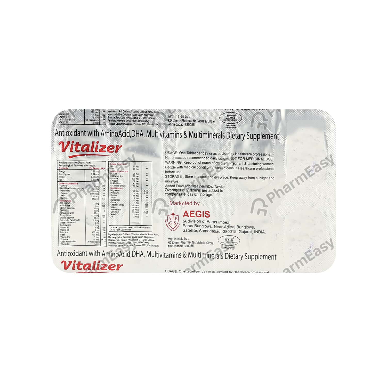 Buy Vitalizer Tablet (10) Online at Flat 18% OFF* | PharmEasy