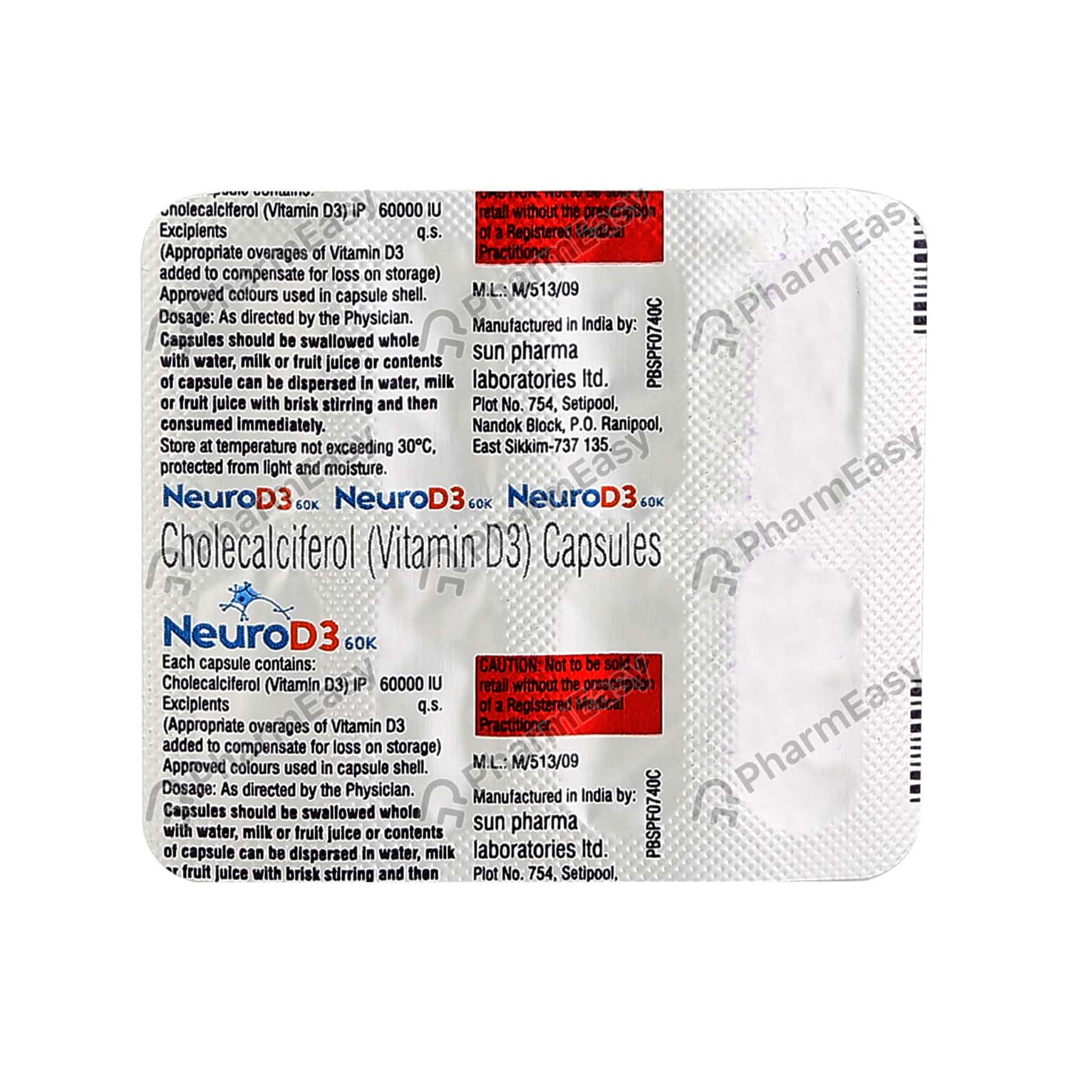 Neuro D3 60000 IU Capsule (8) - Uses, Side Effects, Dosage, Composition ...