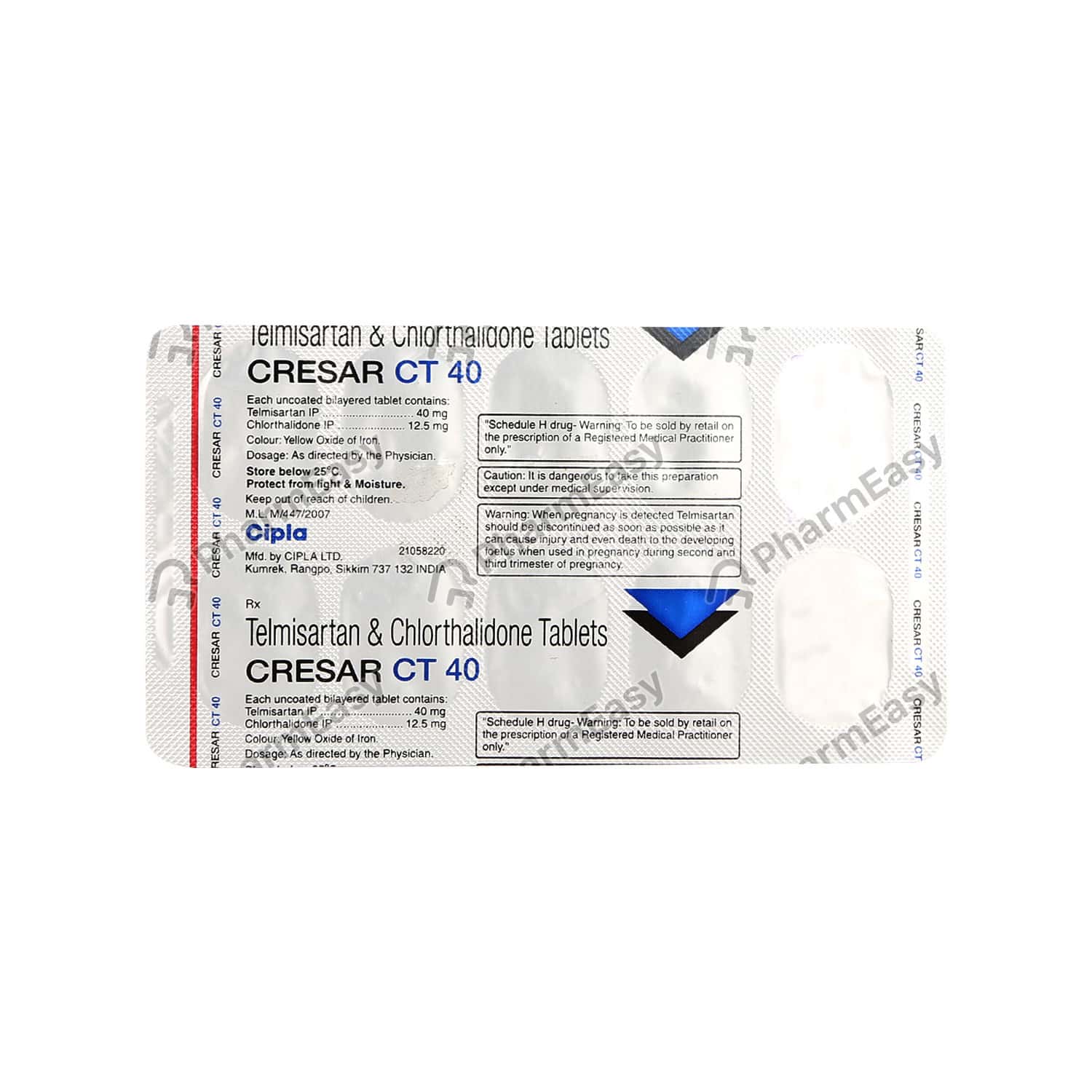 Cresar Ct 40 Strip Of 10 Tablets - Uses, Side Effects, Dosage ...