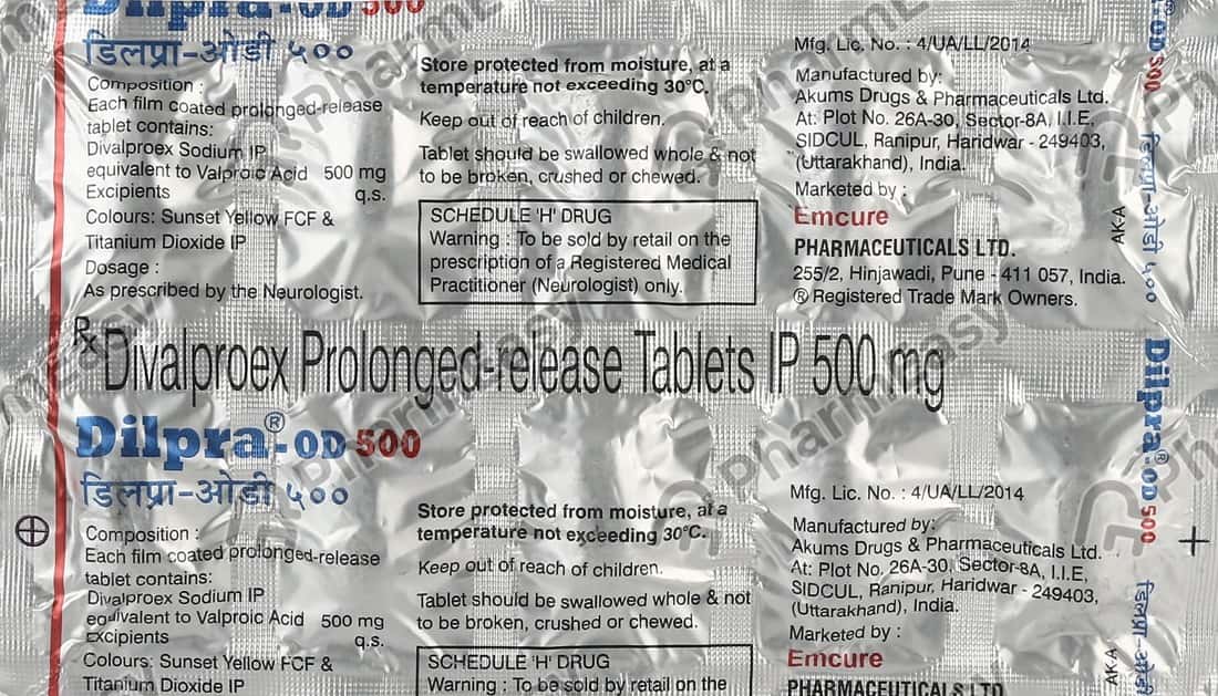 Dilpra Od 500 MG Tablet (10): Uses, Side Effects, Price & Dosage | PharmEasy