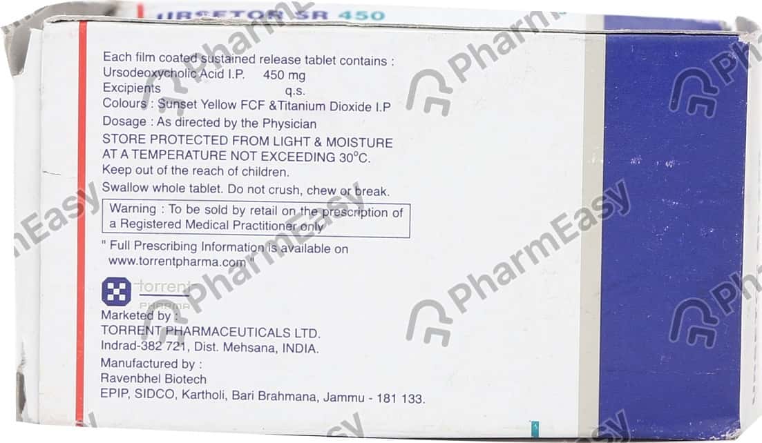 Ursetor Sr 450 MG Tablet (10): Uses, Side Effects, Price & Dosage ...