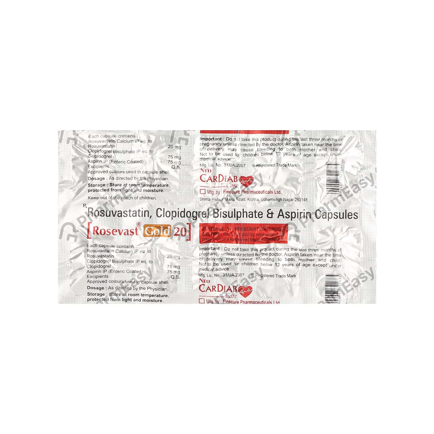 Buy Rosevast Gold 20 Strip Of 10 Capsules Online at Flat 18% OFF ...