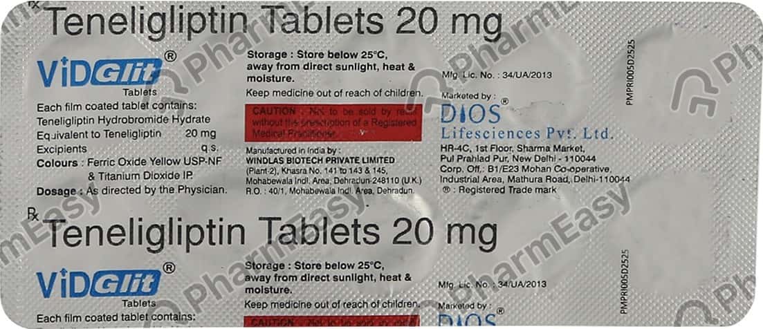 Vidglit 20 MG Tablet (10): Uses, Side Effects, Price & Dosage | PharmEasy