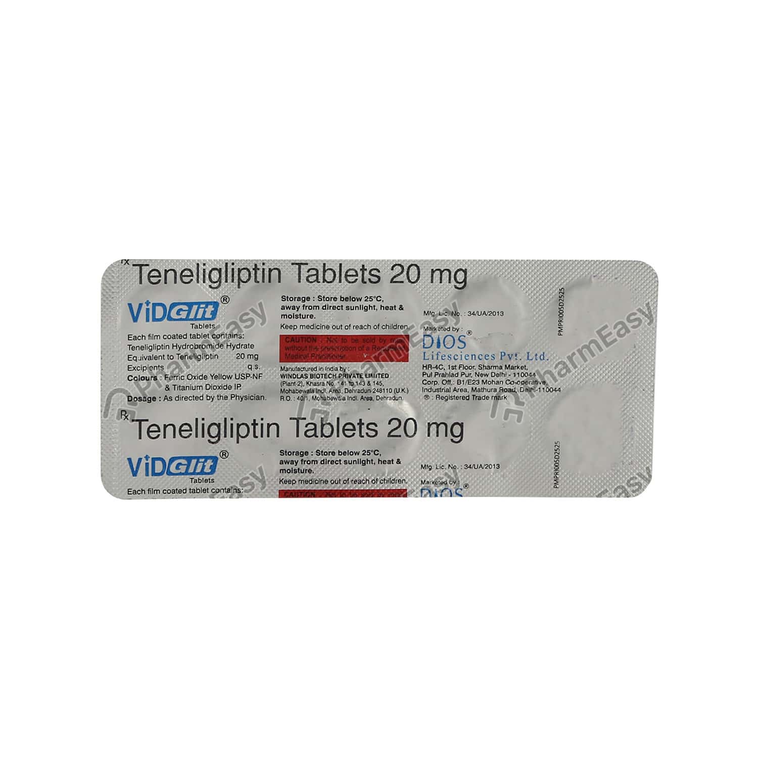 Vidglit 20 MG Tablet (10): Uses, Side Effects, Price, Dosage ...