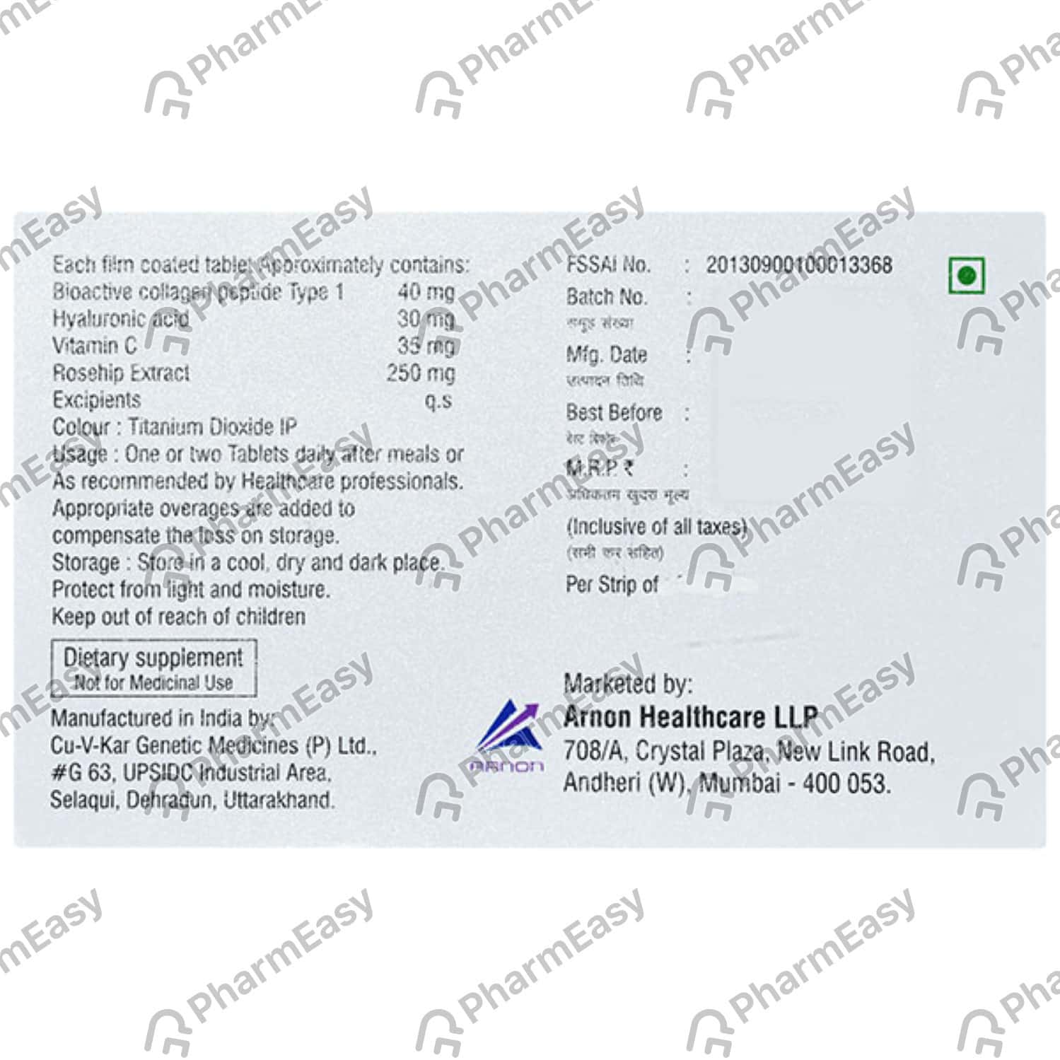 Buy Tendoguard Strip Of 15 Tablets Online at Flat 15% OFF | PharmEasy