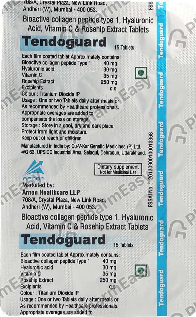 Buy Tendoguard Strip Of 15 Tablets Online at Flat 15% OFF | PharmEasy