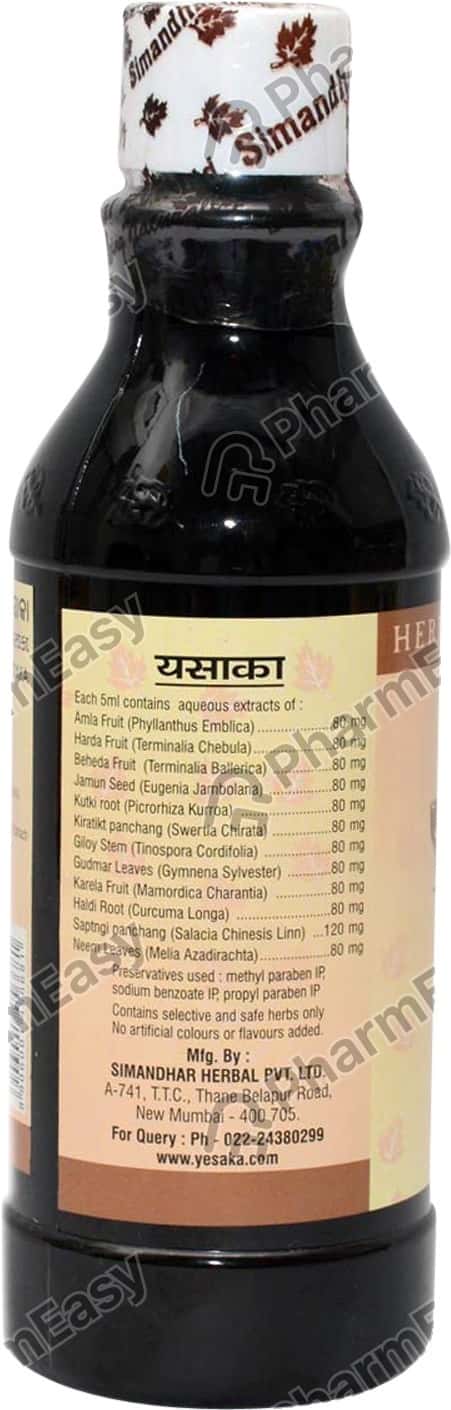 Buy YESAKA SYRUP 600ML Online & Get Upto 60% OFF at PharmEasy